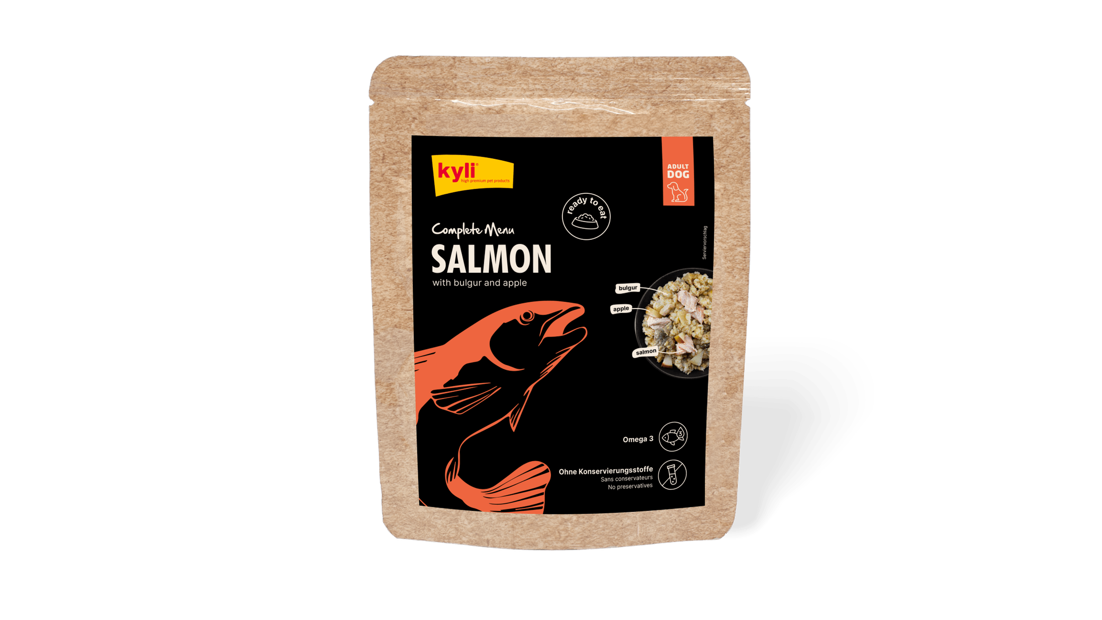 kyli Complete Menu Salmon with Bulgur and Apple für Hunde – zoo.de