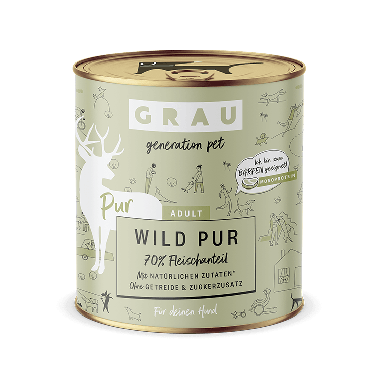 Grau Hund Wild Pur – Nassfutter getreidefrei – zoo.de